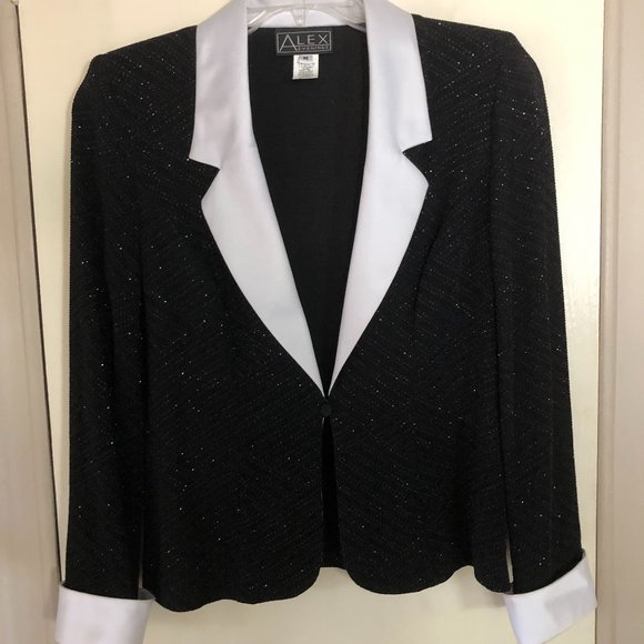 Alex Evenings | Jackets & Coats | Alex Evenings Formal Black Metallic ...